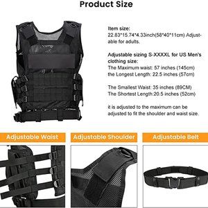 sroushaa | Accessories | Tactical Vest Durable Mesh Vest With ...